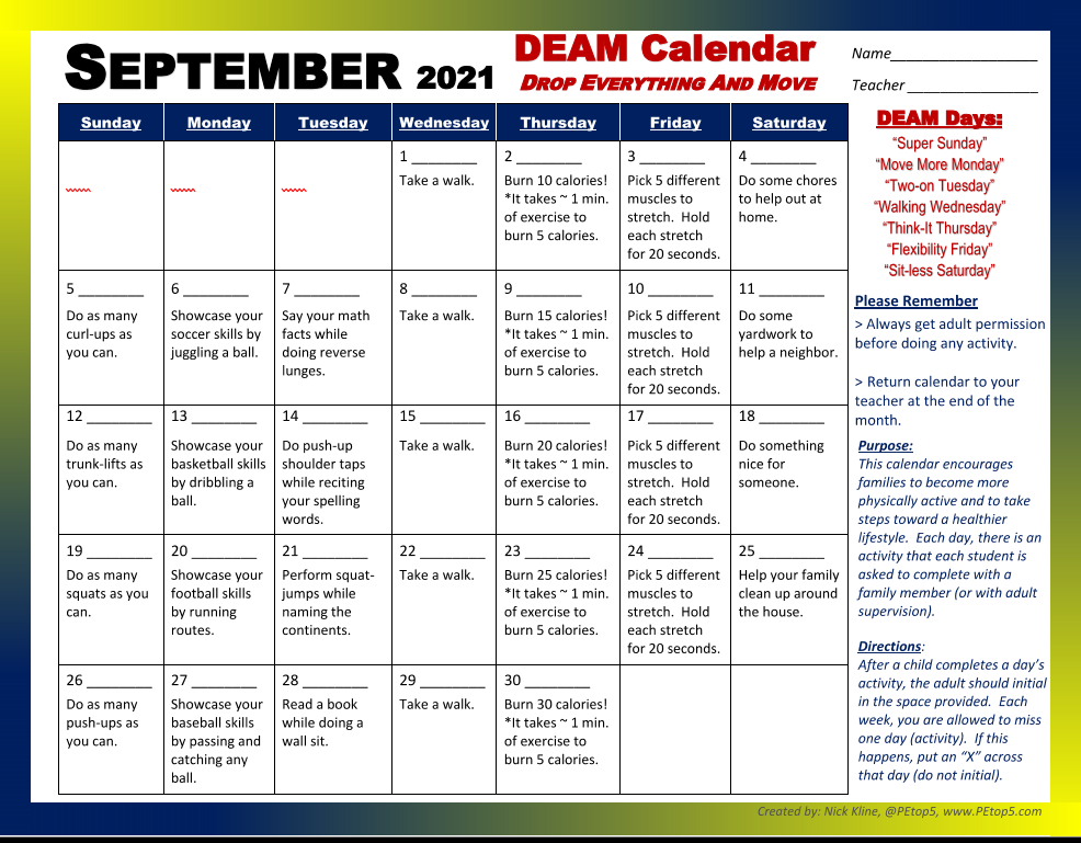 September DEAM | pe top 5